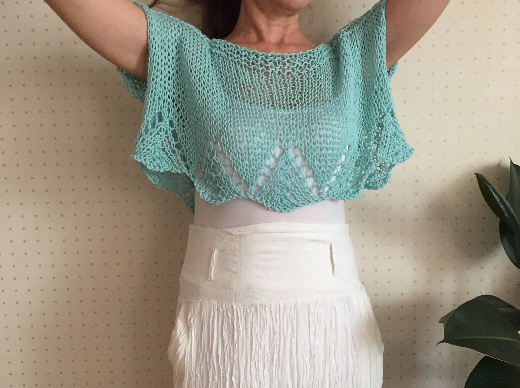 Knit Summer Top, Boho Chic Sweater, Women Summer Top, Lace Blouse, Hand ...
