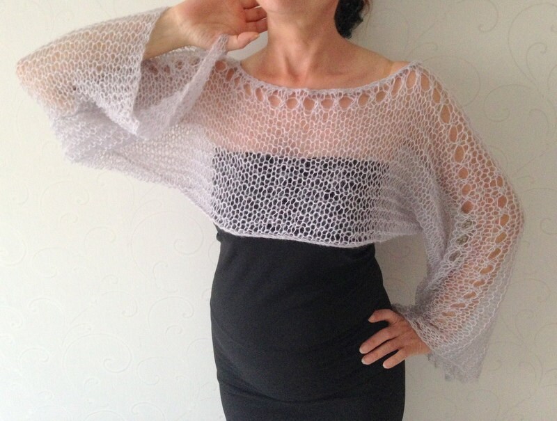 Cropped Sweater Cropped Shrug Loose Knit Mohair Shrug Boho - Etsy