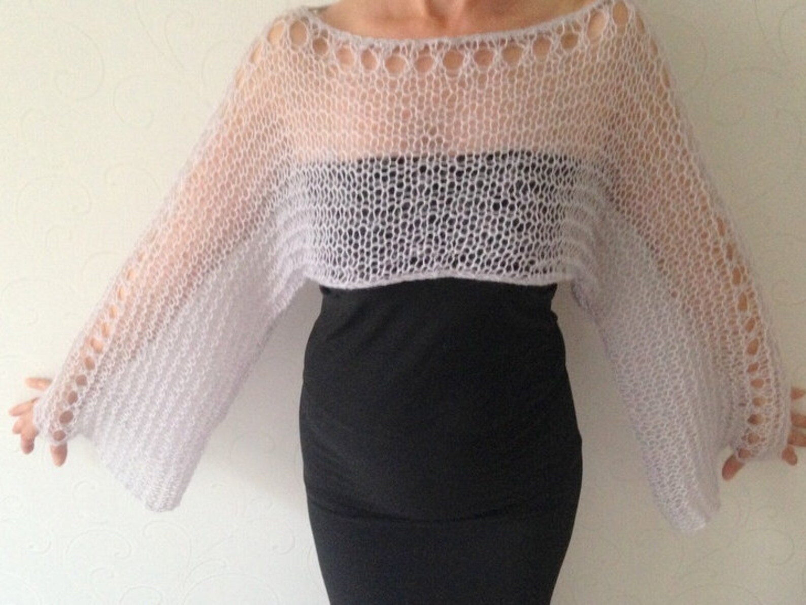 Cropped Sweater Cropped Shrug Loose Knit Mohair Shrug Boho - Etsy