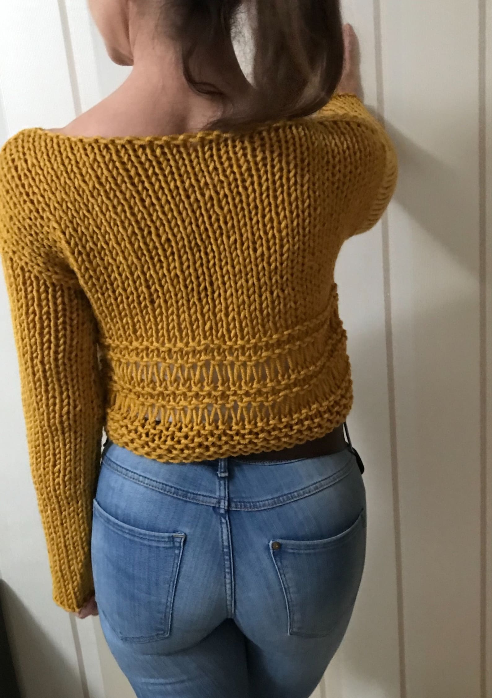 Knit Sweater Knit Crop Top Cropped Wool Sweater Winter Trends Mustard ...