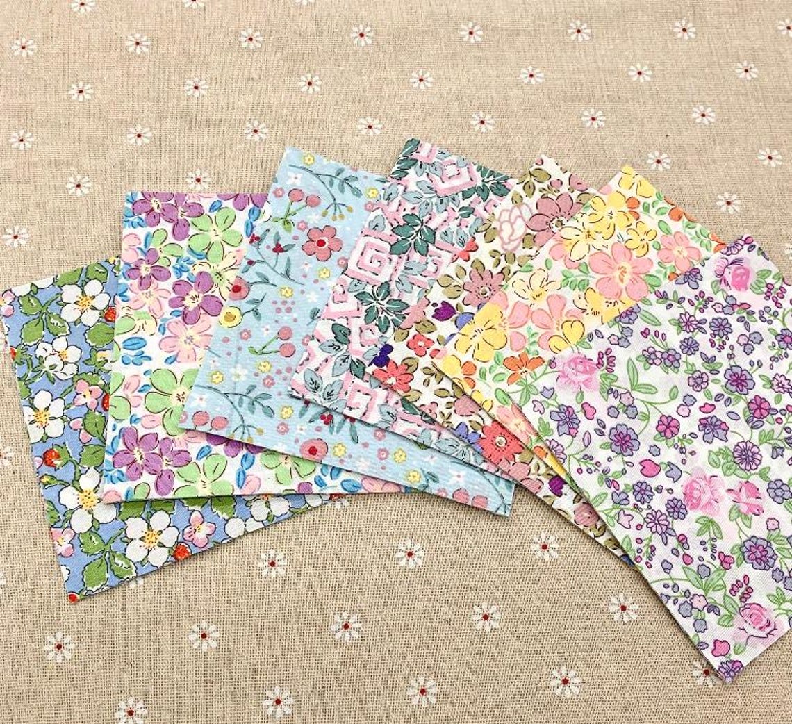 Charm Pack, 42 X 5" Pre Cut Floral Fabric Squares, Fabric Scraps - Etsy UK
