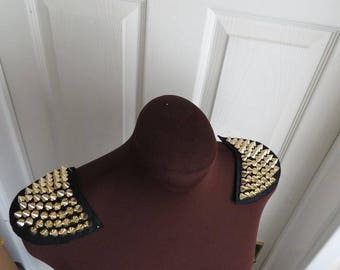 1 Pair of Shoulder Studs / Epaulettes / Spike Trims, Silver Spikes on ...