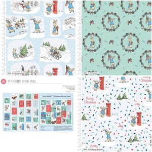 Peter Rabbit Digital Cotton Fabric Print Christmas Toile, Beatrix ...