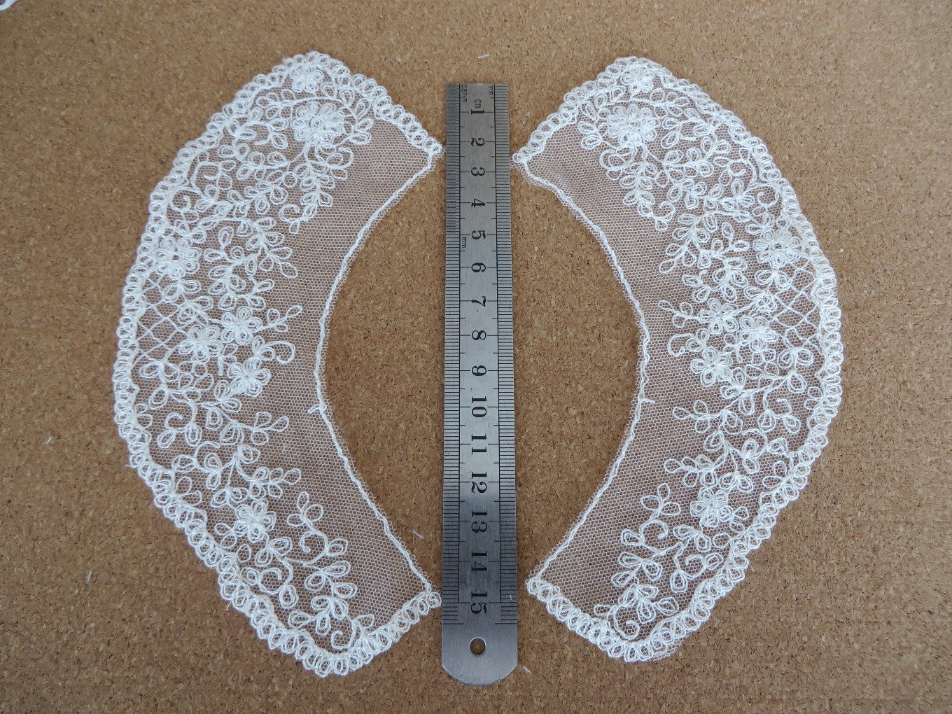 Small Cornelli Embroidered Lace Collars Ivory on Tulle Net - Etsy UK