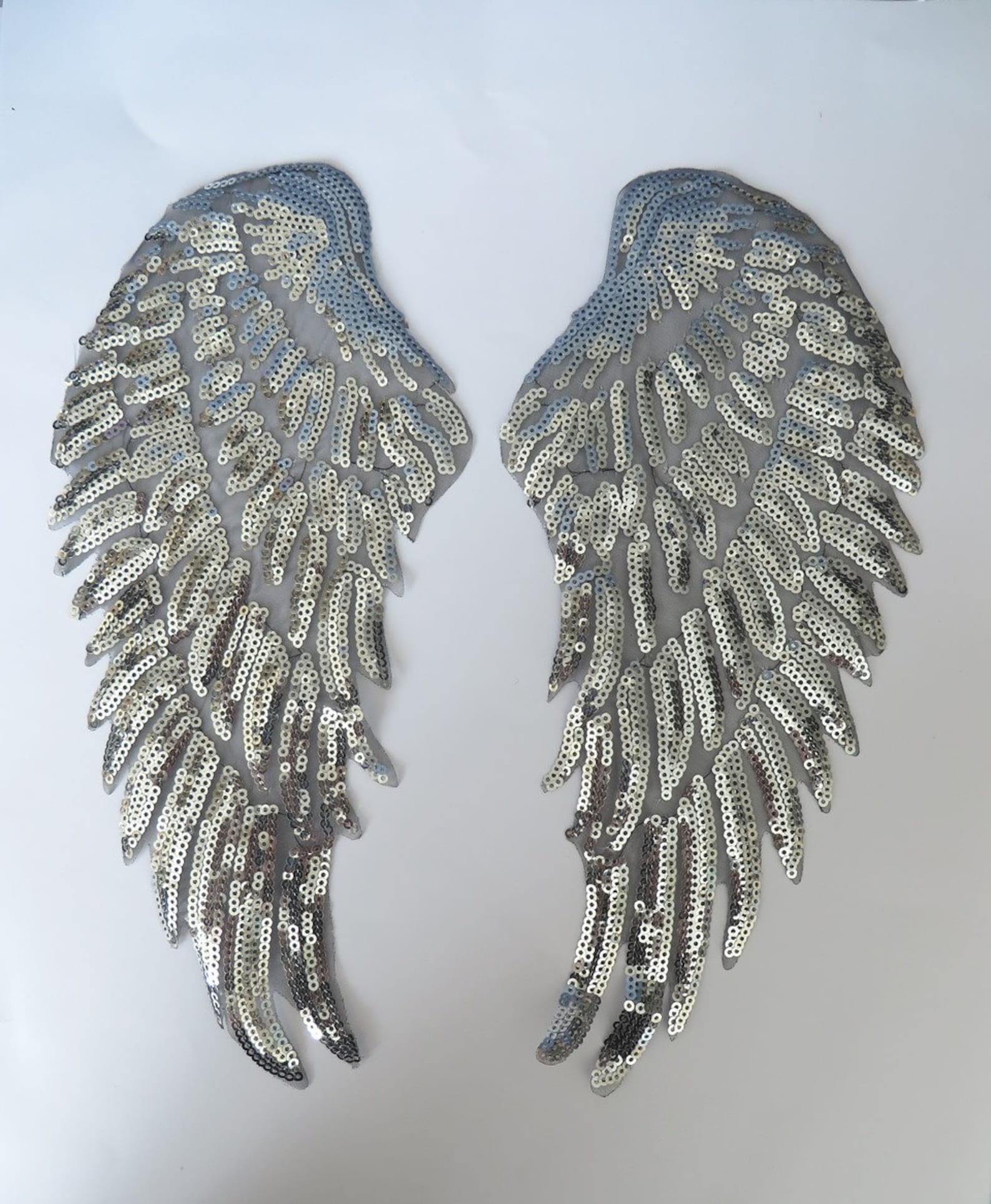 Sequin Angel Wings 1 Pair SILVER or GOLD Iron-on. Sequin | Etsy