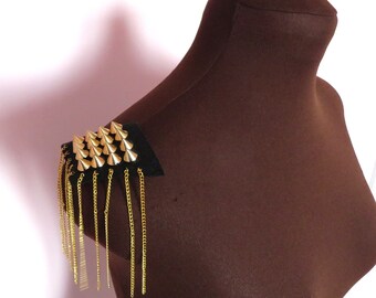 1 Pair of Shoulder Studs / Epaulettes / Spike Trims, Silver Spikes on ...