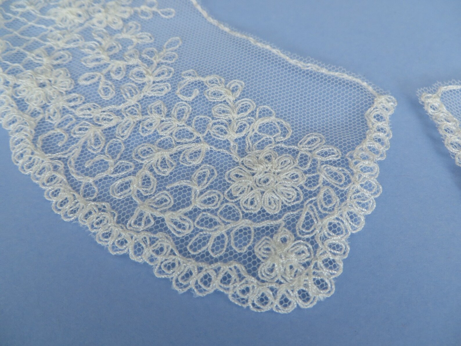 Small Cornelli Embroidered Lace Collars Ivory on Tulle Net - Etsy UK
