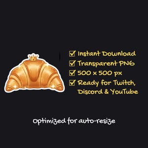 Cute Croissant Sub Badges, Bakery Twitch Badge, Bread Evolution Bit ...