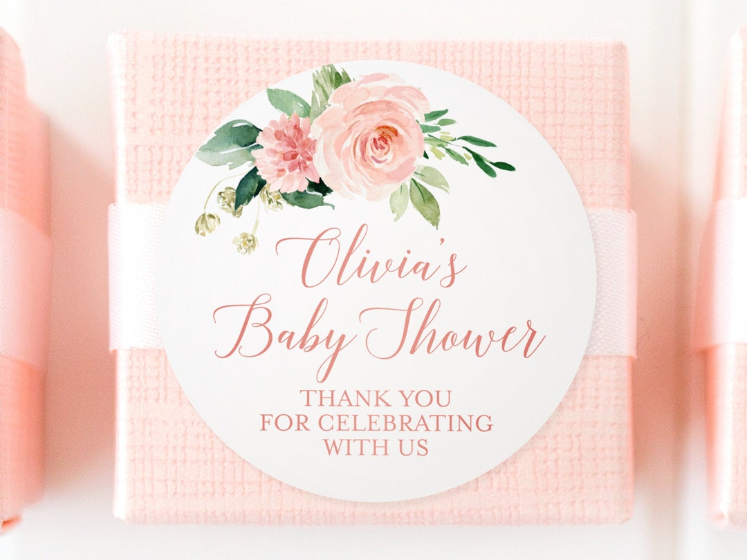 Printed Baby Shower Stickers, Baby Shower Labels, Personalized Baby ...