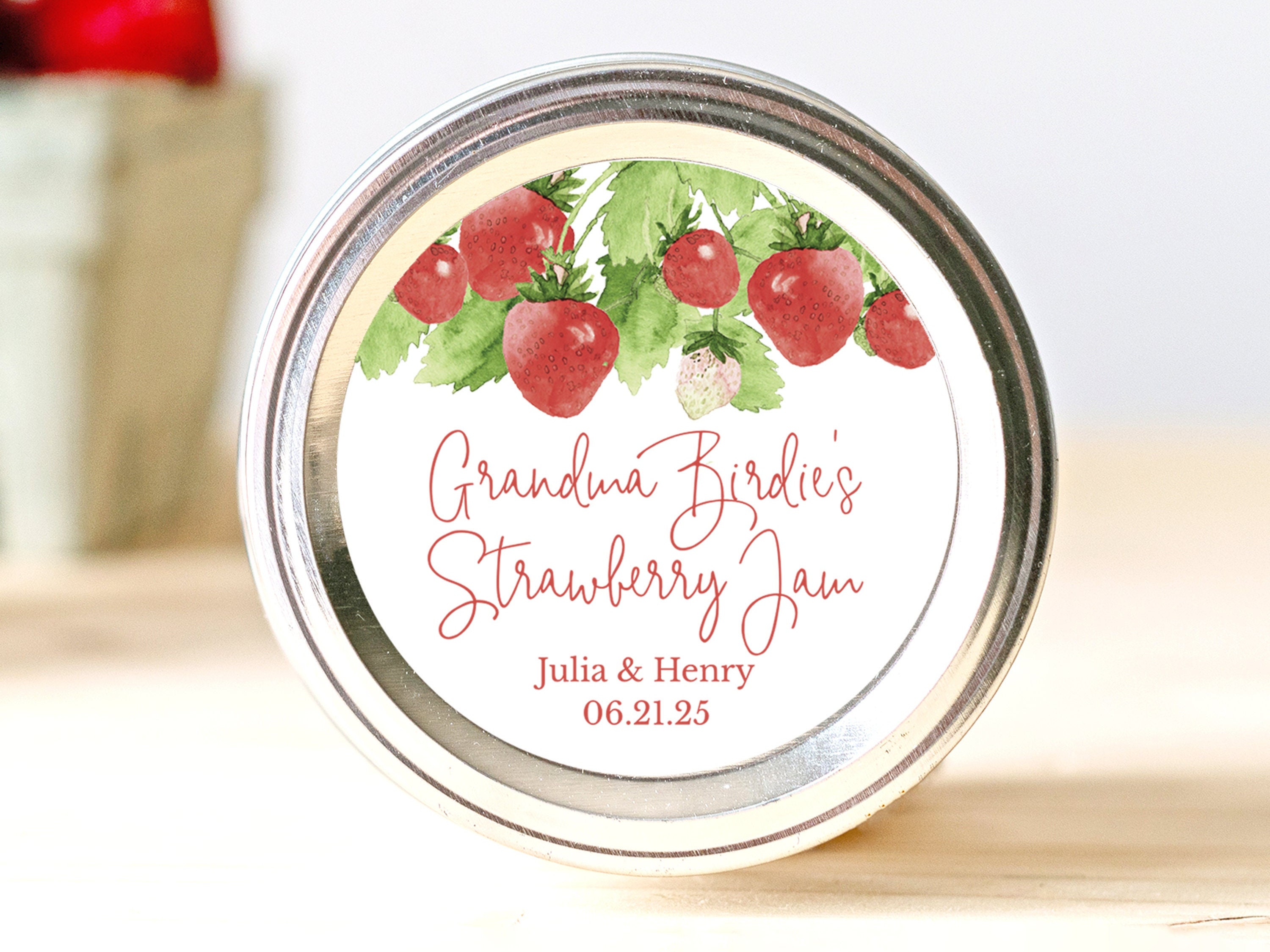 Strawberry Jam Jar Labels
