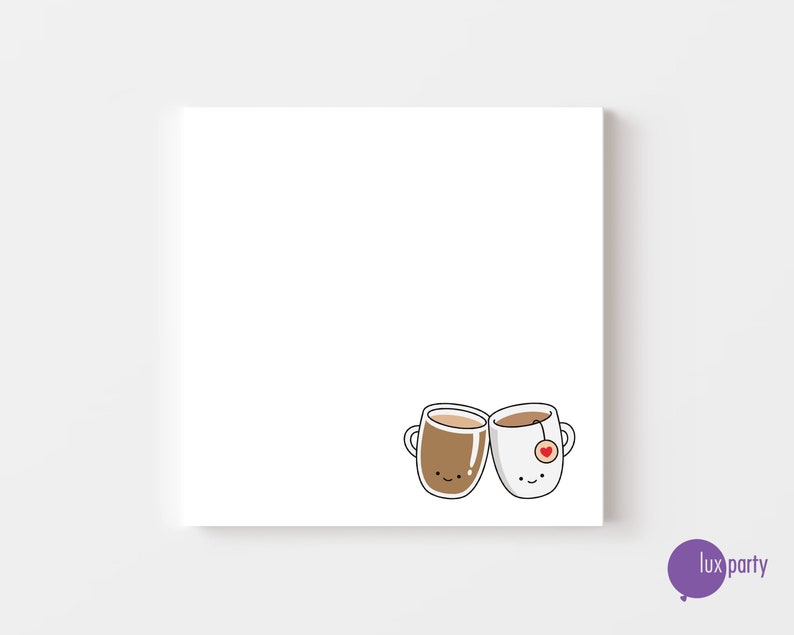 Kawaii Sticky Notes Sticky Notes Coffee Cute Sticky Notes - Etsy
