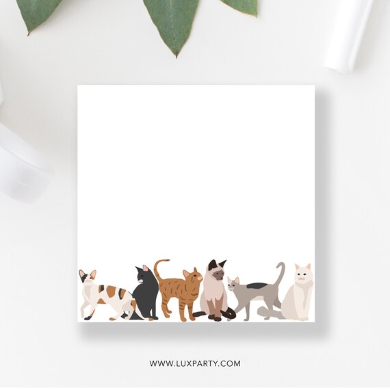 Cat Sticky Notes, Cat Post-it® Notes, Cute Fun Aesthetic Sticky Notes ...