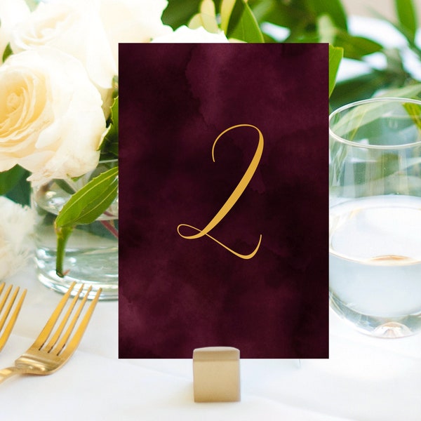Burgundy Numbers - Etsy