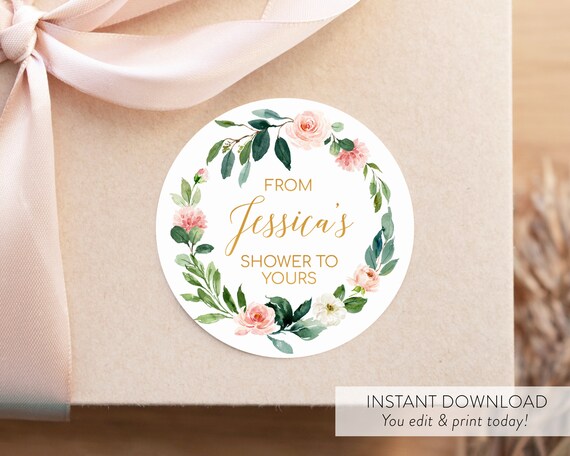 From My Shower to Yours Stickers, Printable Template, From Our Shower ...