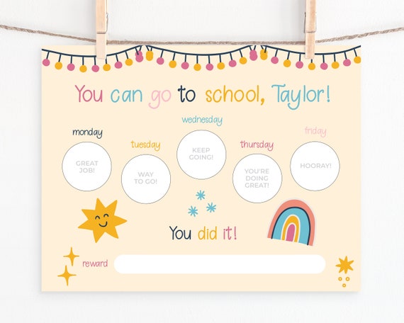 Reward Chart for Kids, Reward Chart School, Printable Chart, Behavior ...