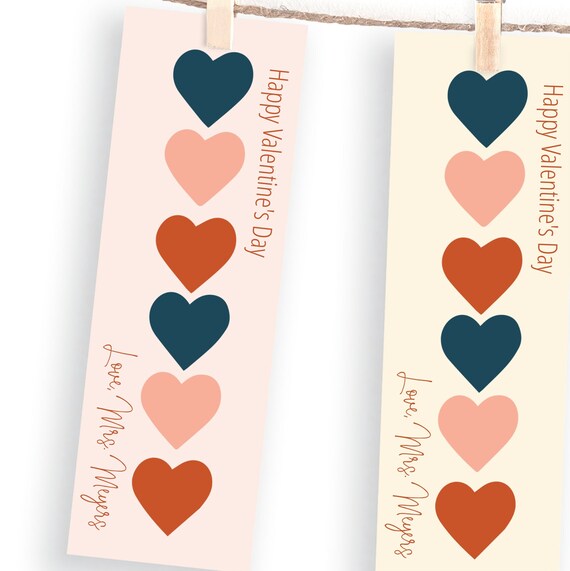 Printable Bookmarks, Valentine Digital Download for Kids, Student, Teen ...