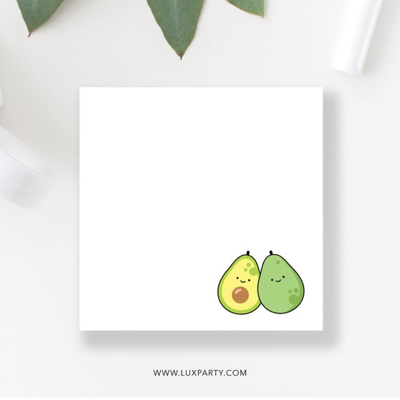 Kawaii Sticky Notes, Sticky Notes Avocado, Cute Sticky Notes, Fun ...
