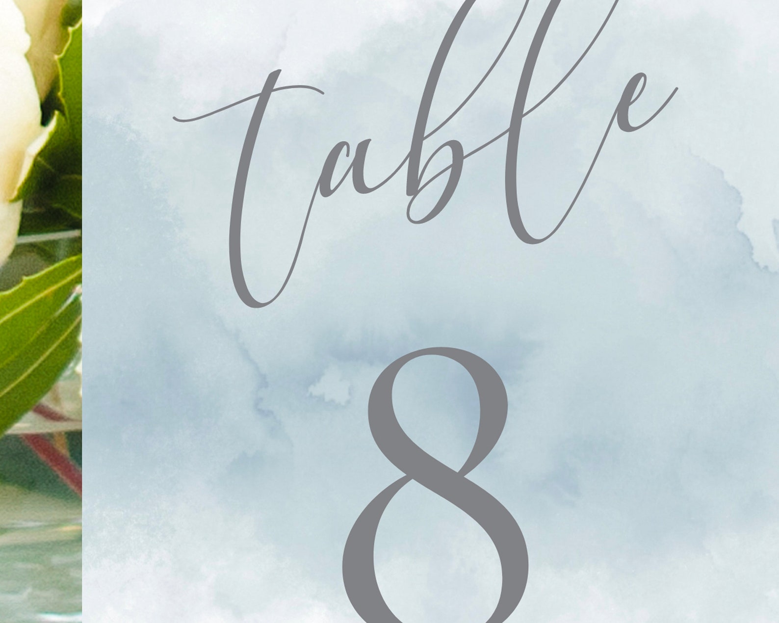 Table Numbers Template Blue Table Numbers Watercolor Table | Etsy