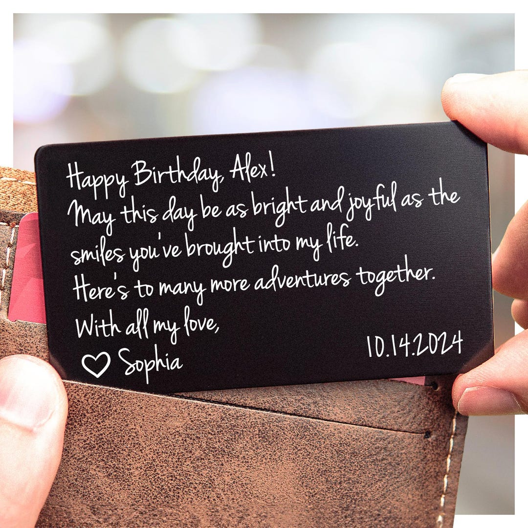Personalized Wallet Card - Custom Valentines Gift for Him, Husband ...