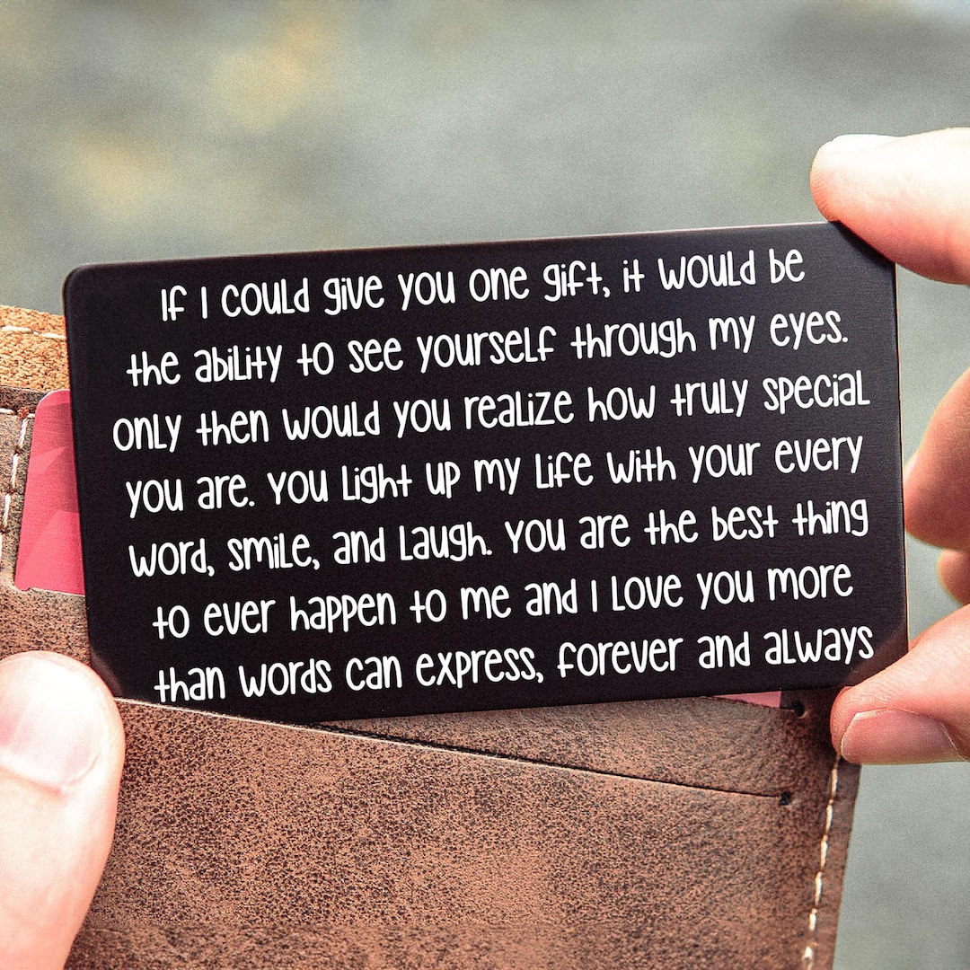 Engraved Wallet Card for Husband Boyfriend - Valentine's Day Gift - I ...