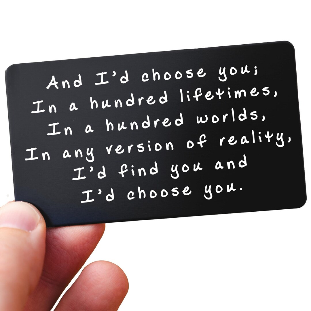 Engraved Love Note for Wallet, Valentines Day Card, Long Distance ...