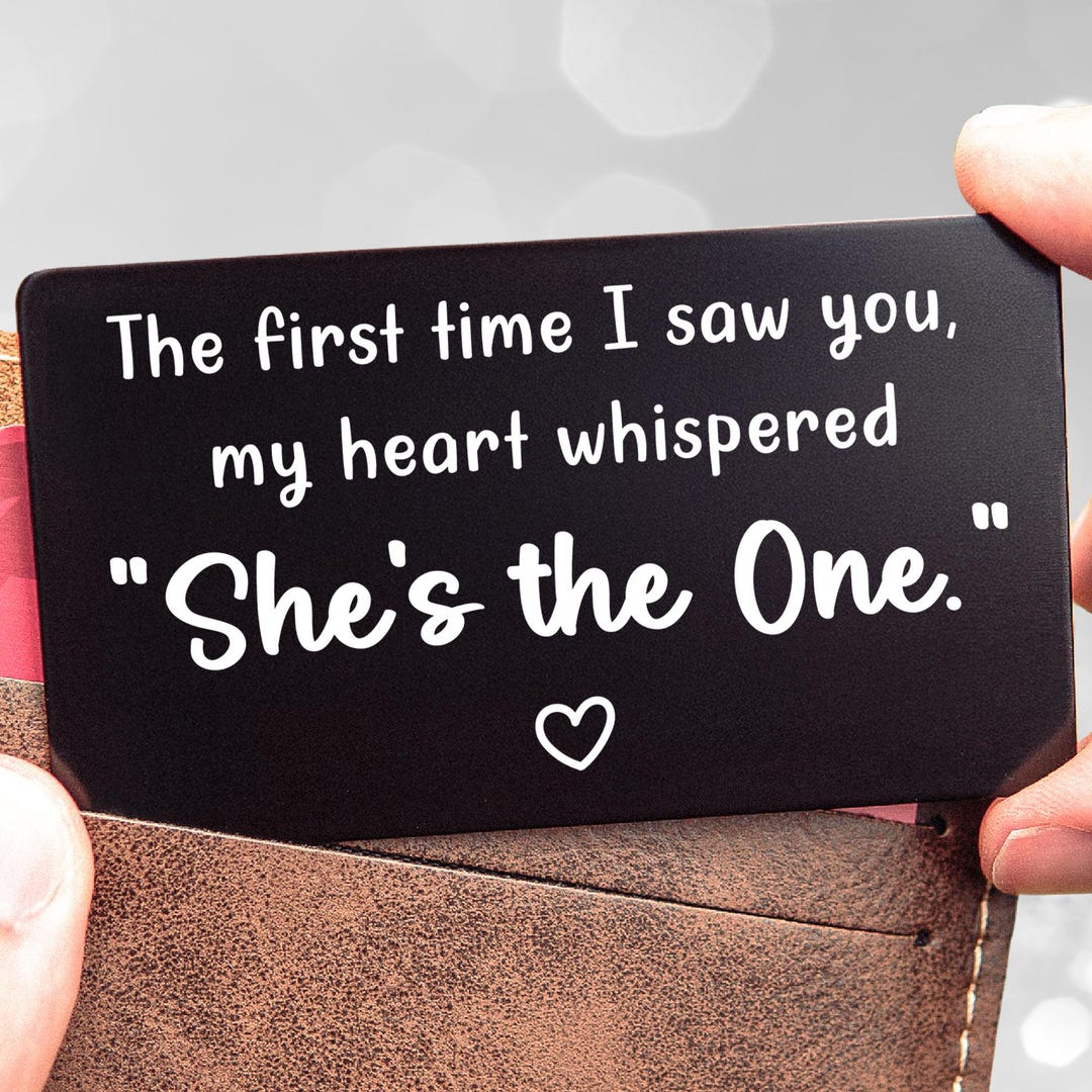 She’s the One Wallet Card for Wife, Romantic Engraved Gift for ...