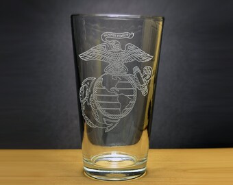 Marine corps glass | Etsy