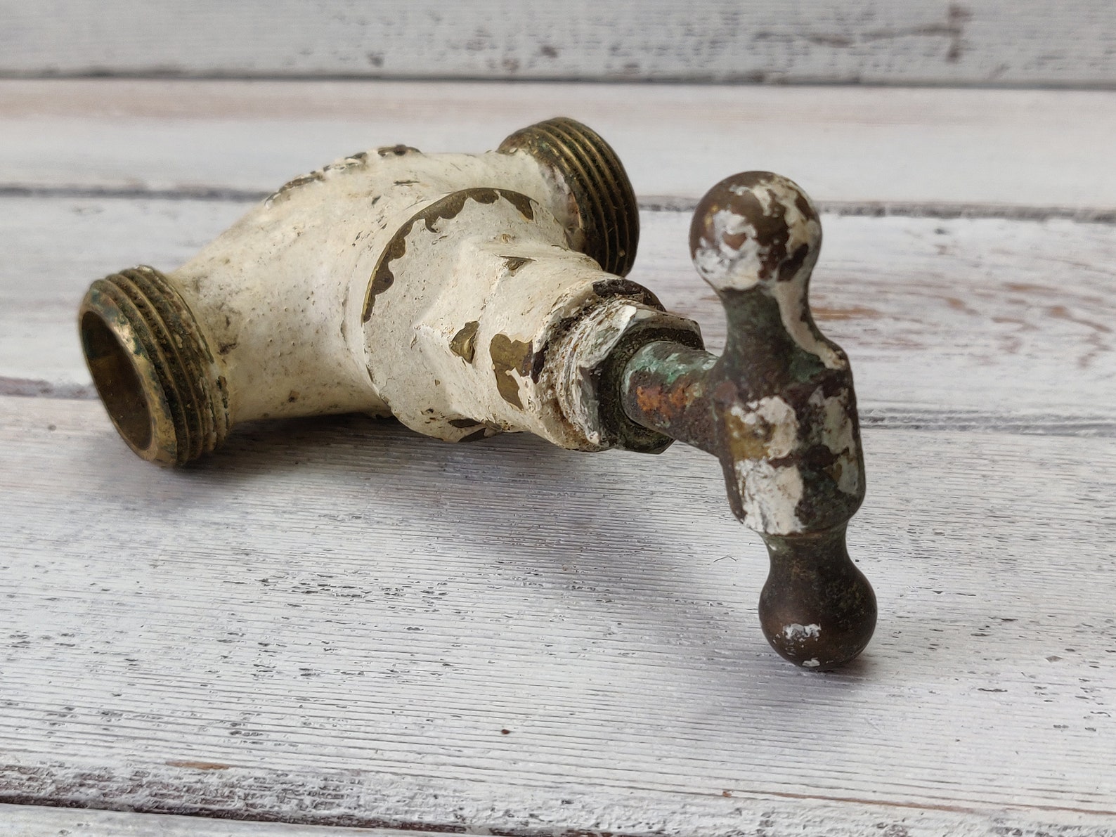 Antique Gate Valve/spigot/tap/faucet. Plumbing Salvage. Heavy Brass ...