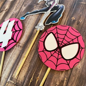 Spider Gwen Inspired Cupcake Toppers - Etsy