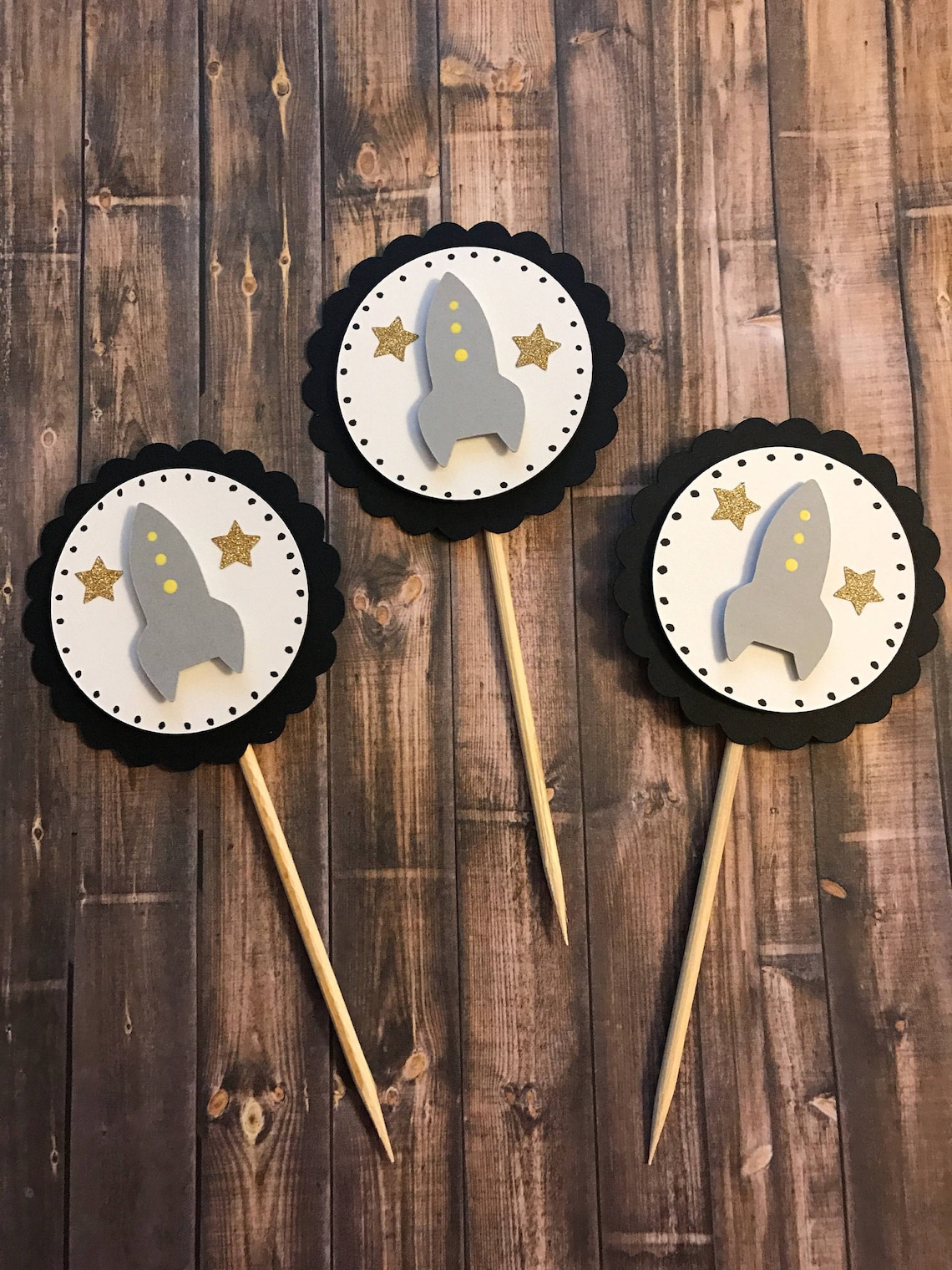 Rocket Cupcake Toppers - Etsy