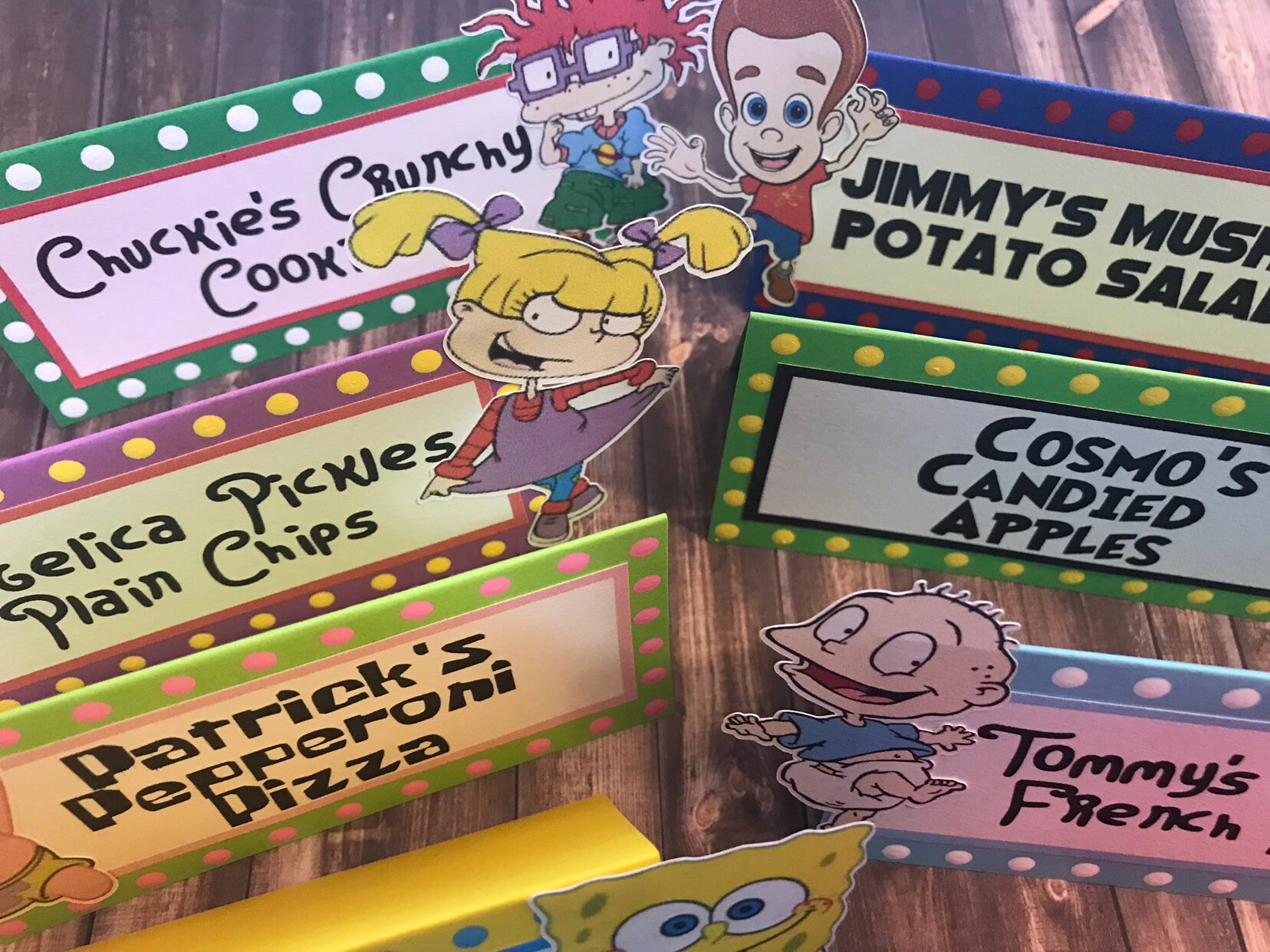 Nickelodeon Themed Food Labels/tents Set of 8 - Etsy