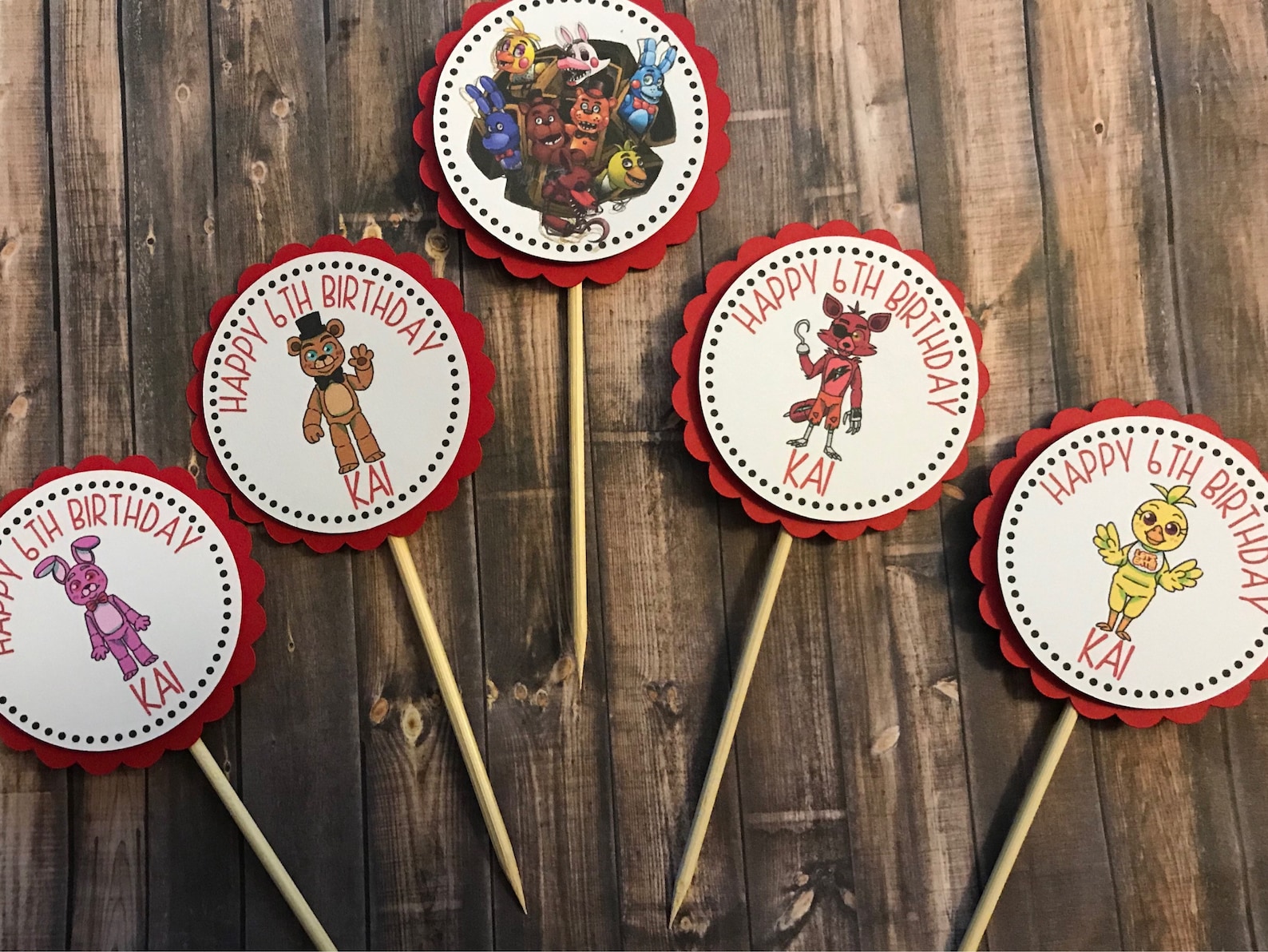 Five Nights at Freddy's Cupcake Toppers | Etsy