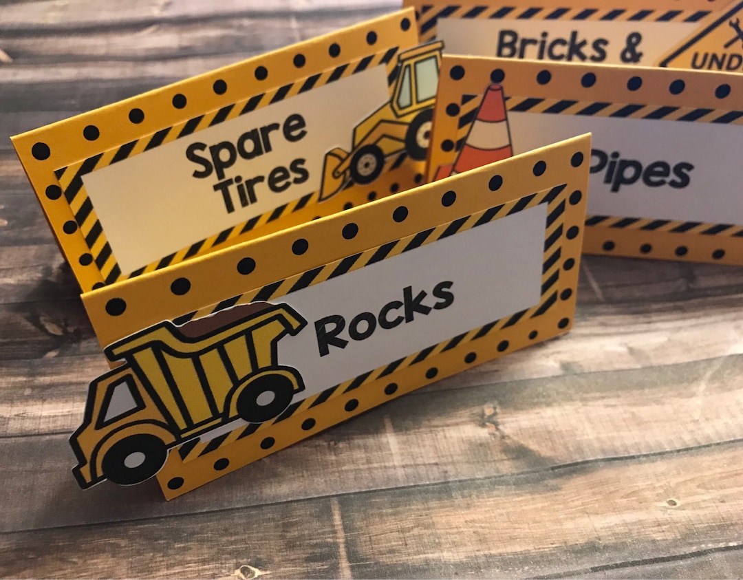 Construction Party Food Signs-set of 8! - Etsy