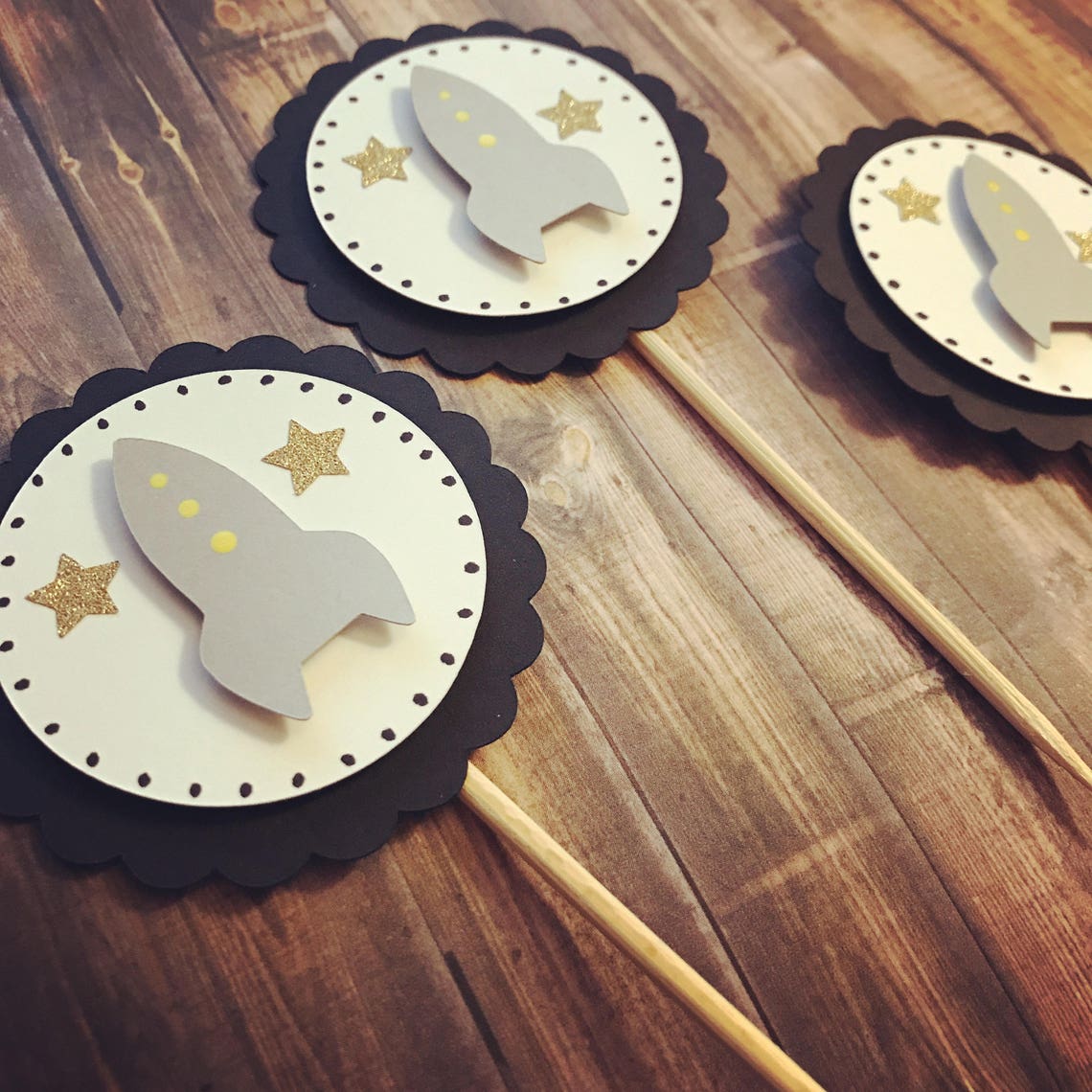Rocket Cupcake Toppers - Etsy