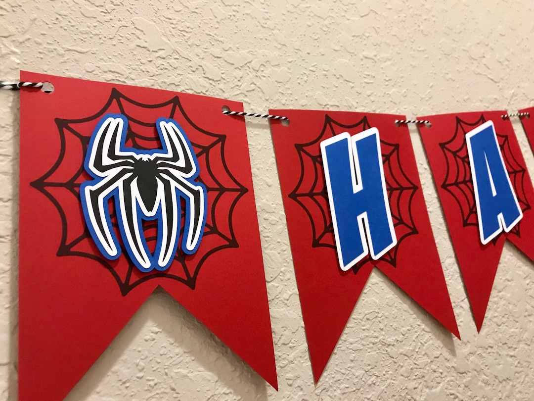 Spider-man Birthday Banner - Etsy