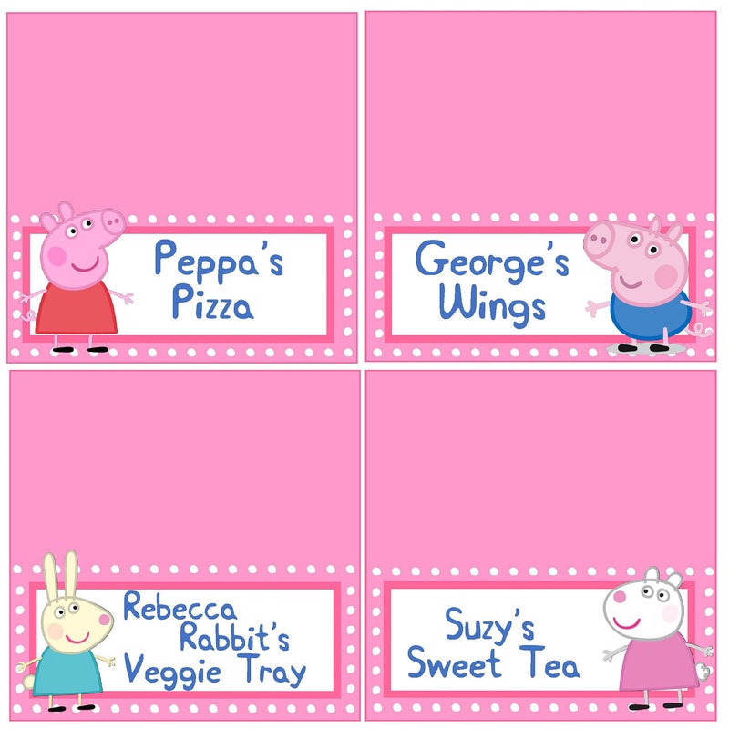 Peppa Pig Tags - Etsy