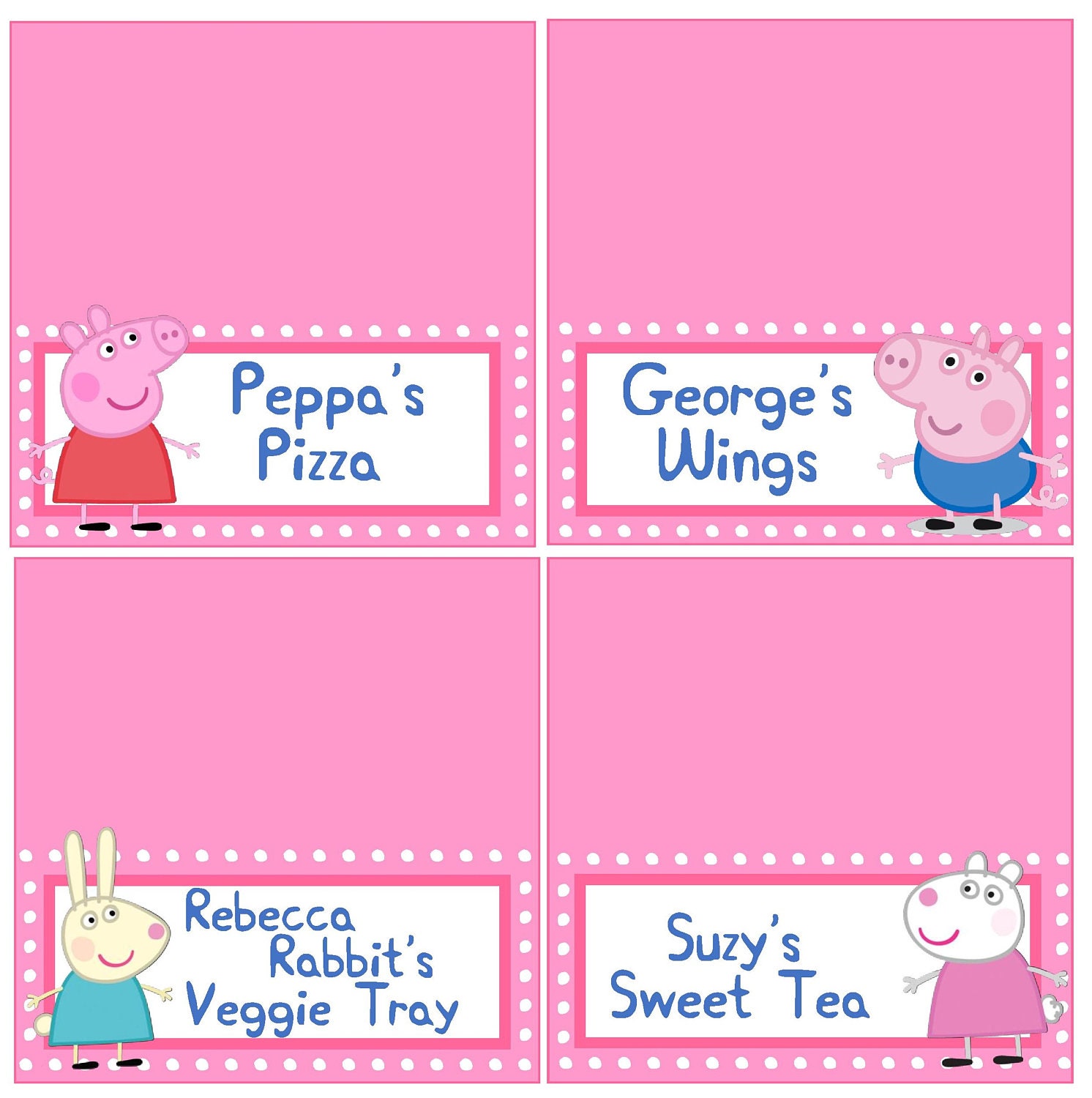 Peppa Food Signs *DIGITAL FILE VERSION* - Etsy