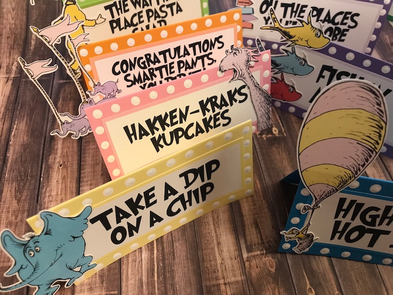 Dr. Seuss Inspired Food Labels Set of 8 - Etsy