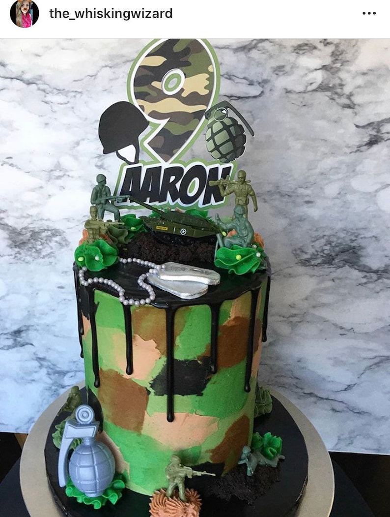 Army/camo Cake Topper | Etsy