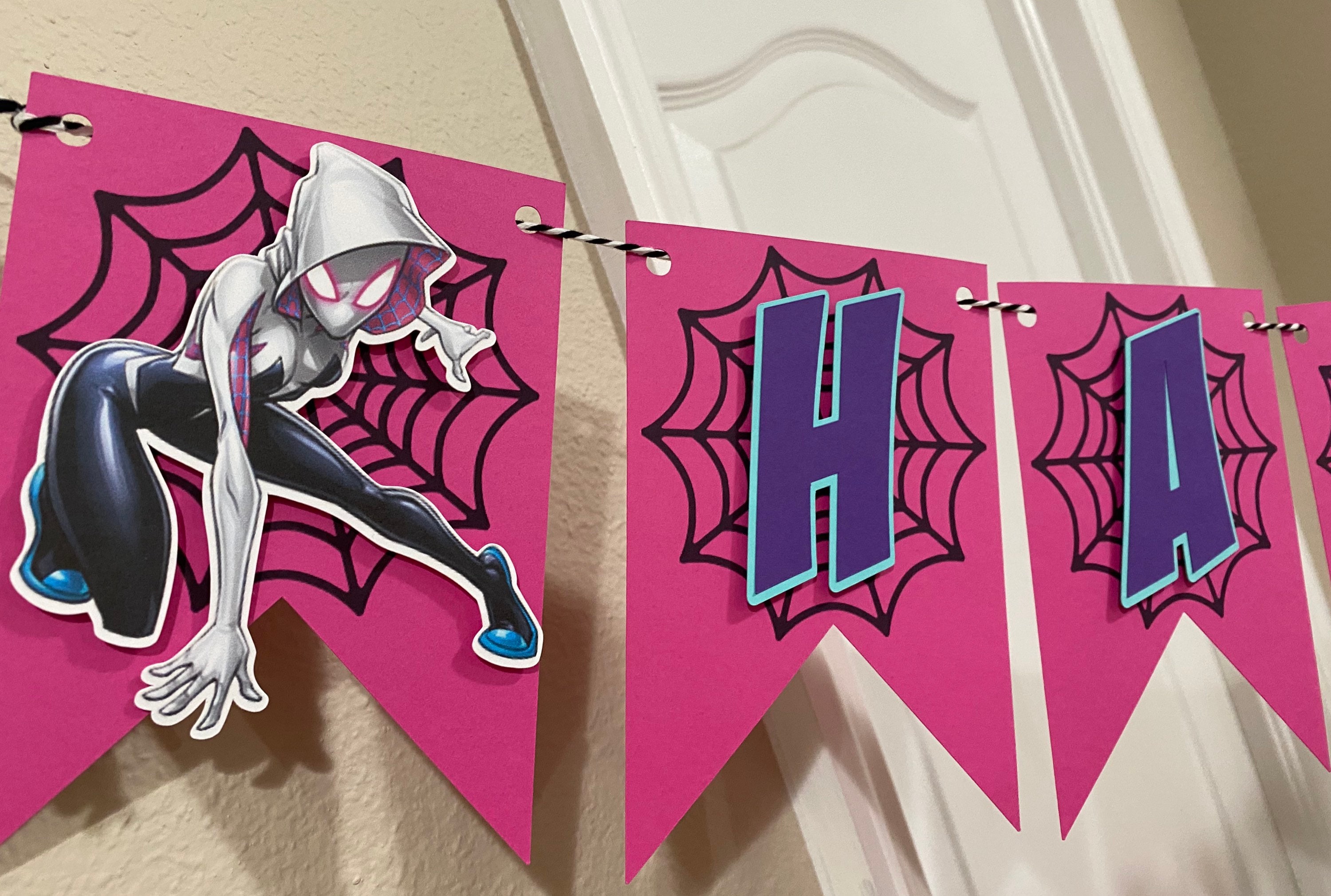 Spider Gwen Birthday Banner - Etsy