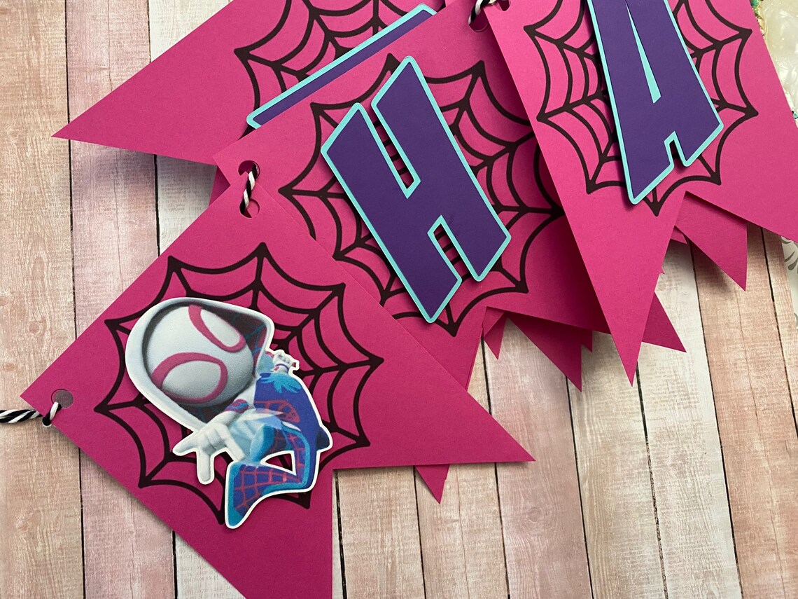 Spider Gwen Birthday Banner (young Gwen) - Etsy