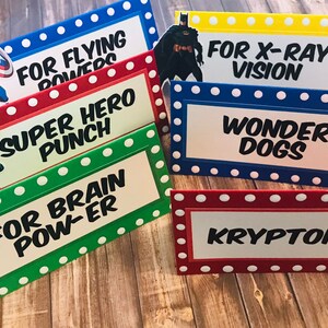 Superhero Food Labels - Set of 8 - Etsy