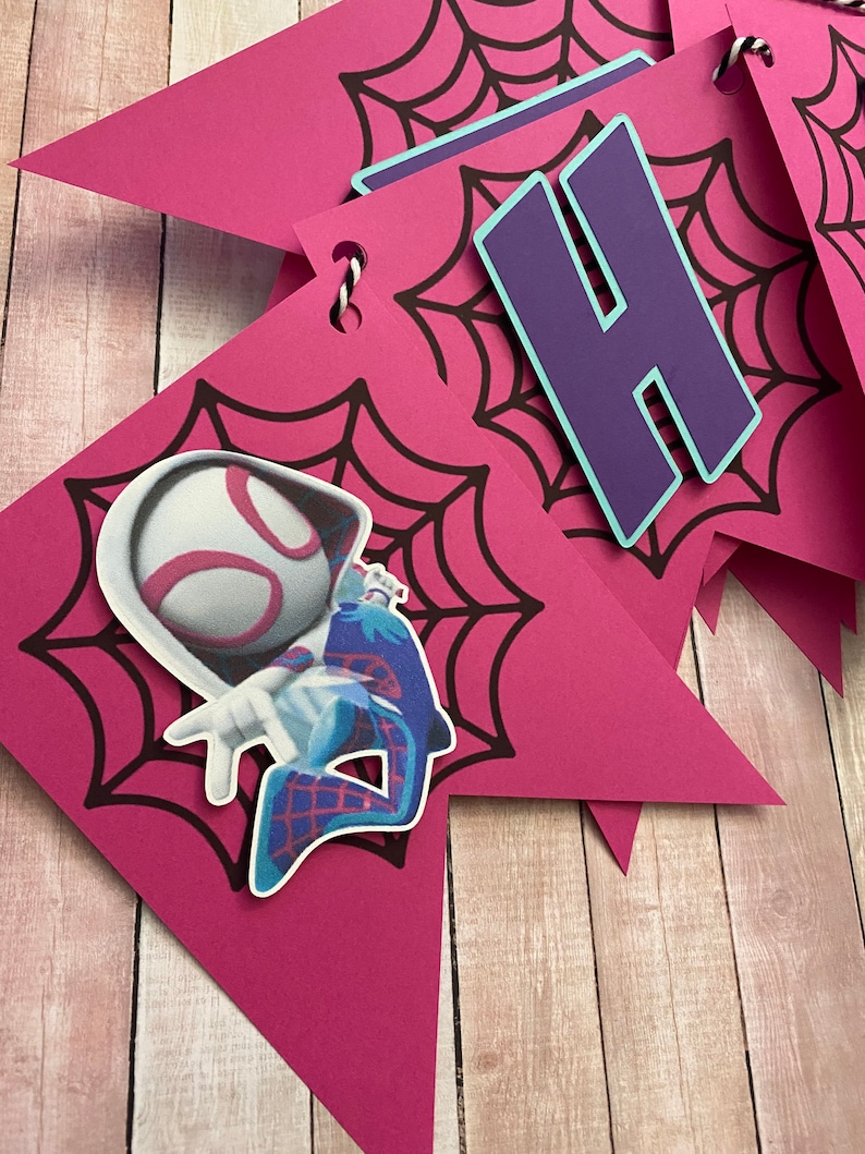 Spider Gwen Birthday Banner (young Gwen) - Etsy