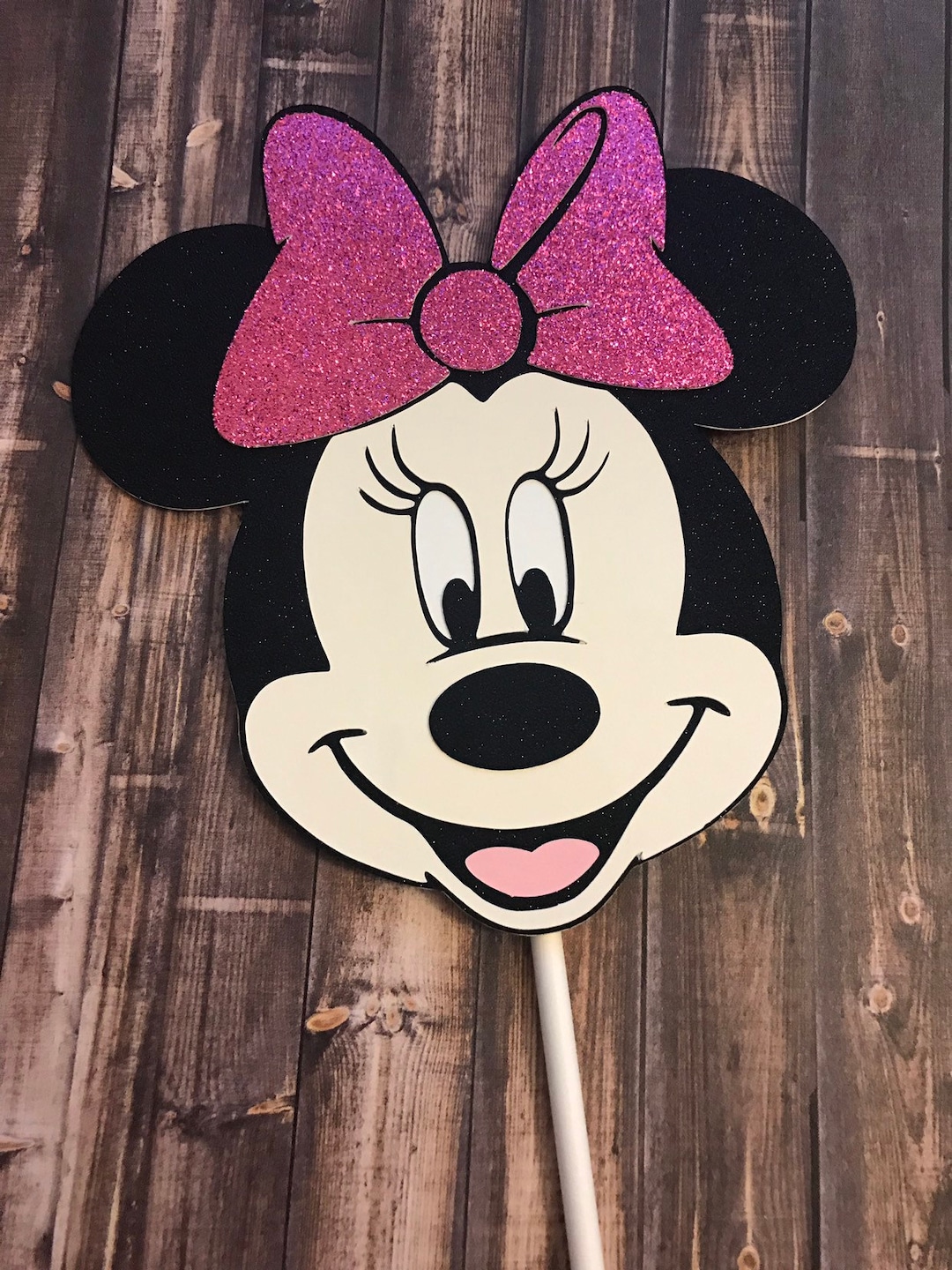 Minnie Mouse Glitter Cake Topper - Etsy