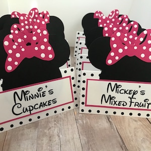 Minnie Mouse Food Signs-set of 8 - Etsy