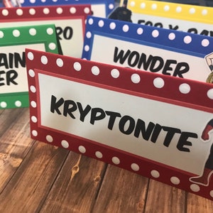 Superhero Food Labels - Set of 8 - Etsy
