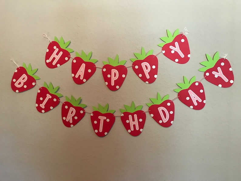 Strawberry Birthday Banner - Etsy