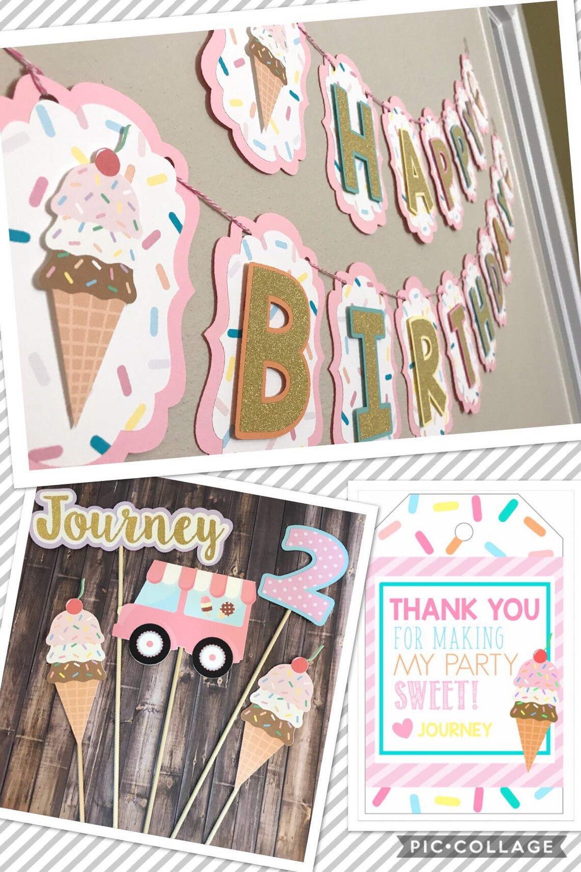 Ice Cream Party Banner | Etsy