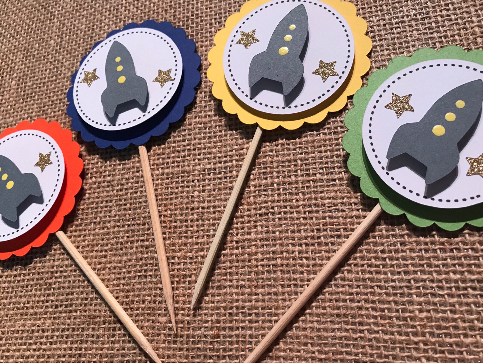 Rocket Cupcake Toppers - Etsy