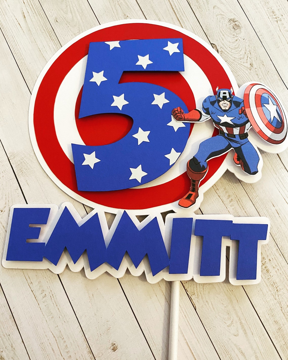 Captain America Cake Topper - Etsy